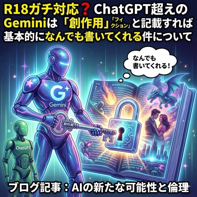 R18ガチ対応？ChatGPT超えのGeminiは「創作用」「フィクション」と記載すれば基本的になんでも書いてくれる件について | 日本通信情報提供サイト